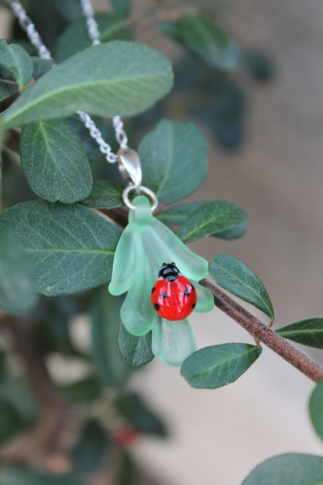 Handmade Glass Ladybug Necklace in Sterling Silver Realistic - Etsy