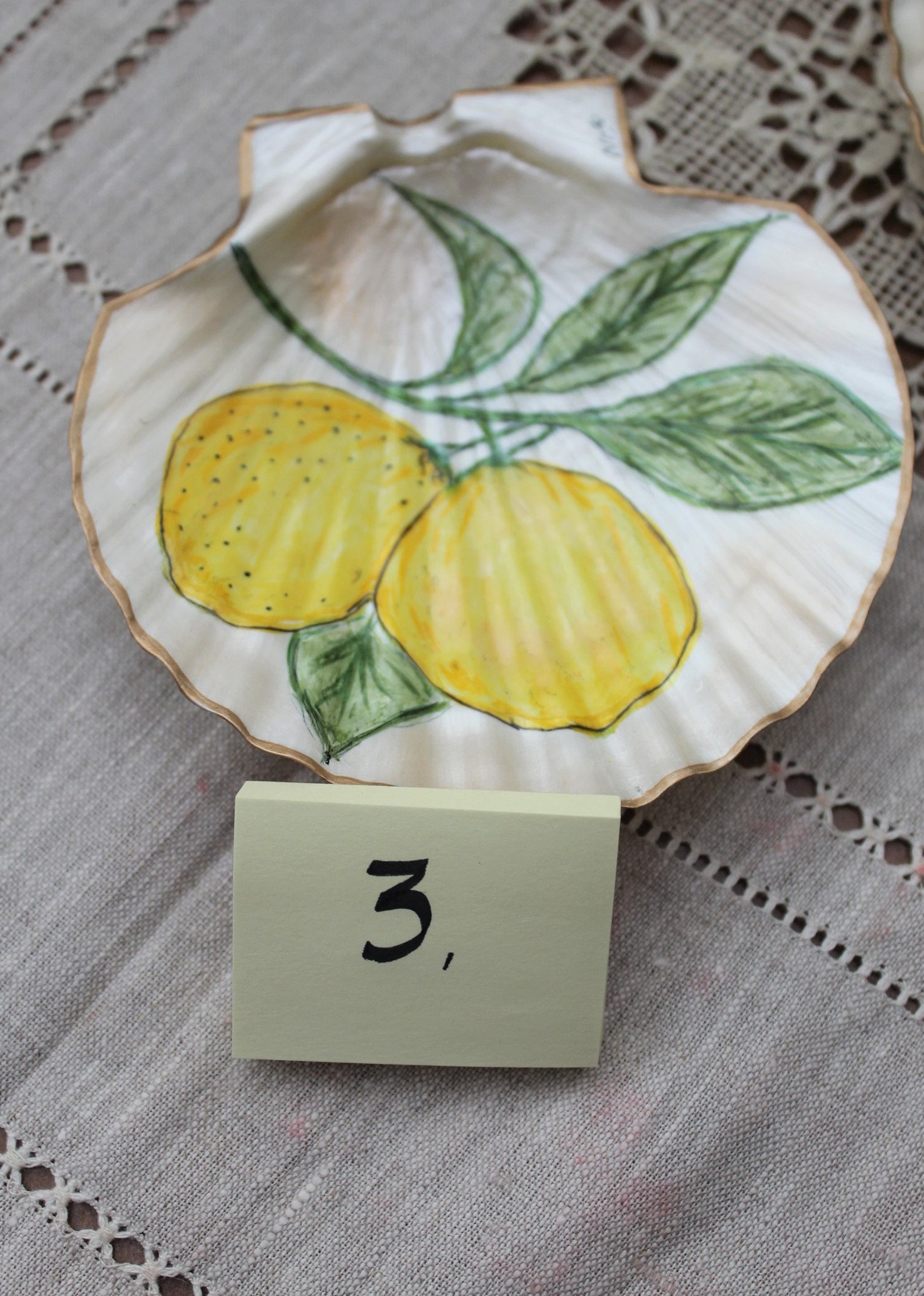 Hand-painted Coastal Decor Scallop Seashell Ring Dish With | Etsy