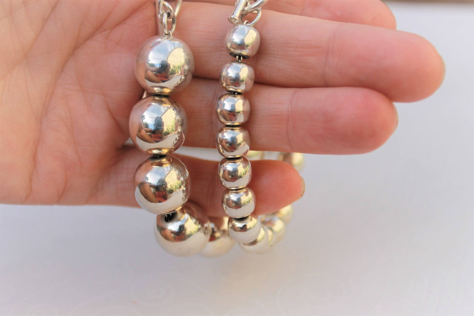 Sterling Silver 8 10 12 14 16 Mm Bead Ball Bracelet W/ - Etsy