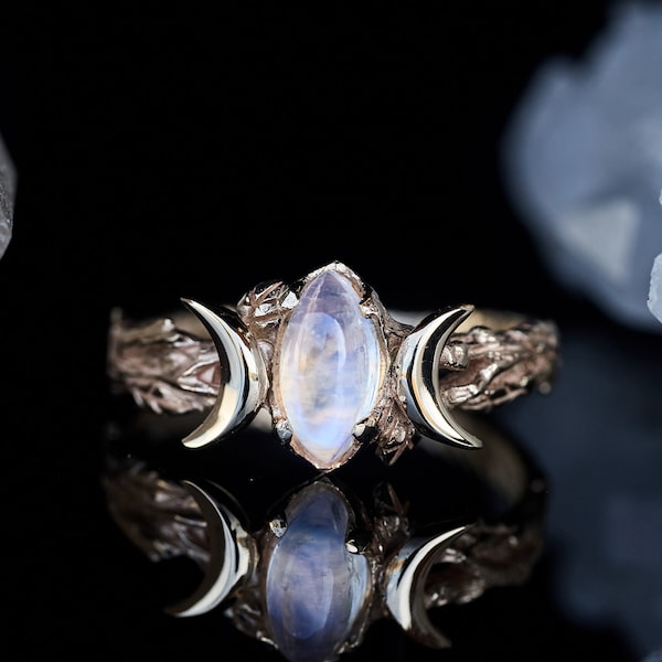 Triple Moon Ring - Etsy