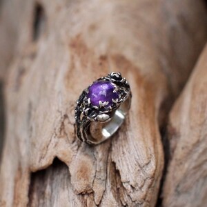 Amethyst Ring "fay" | Amethyst Engagement Ring | Flower Ring | Antique ...