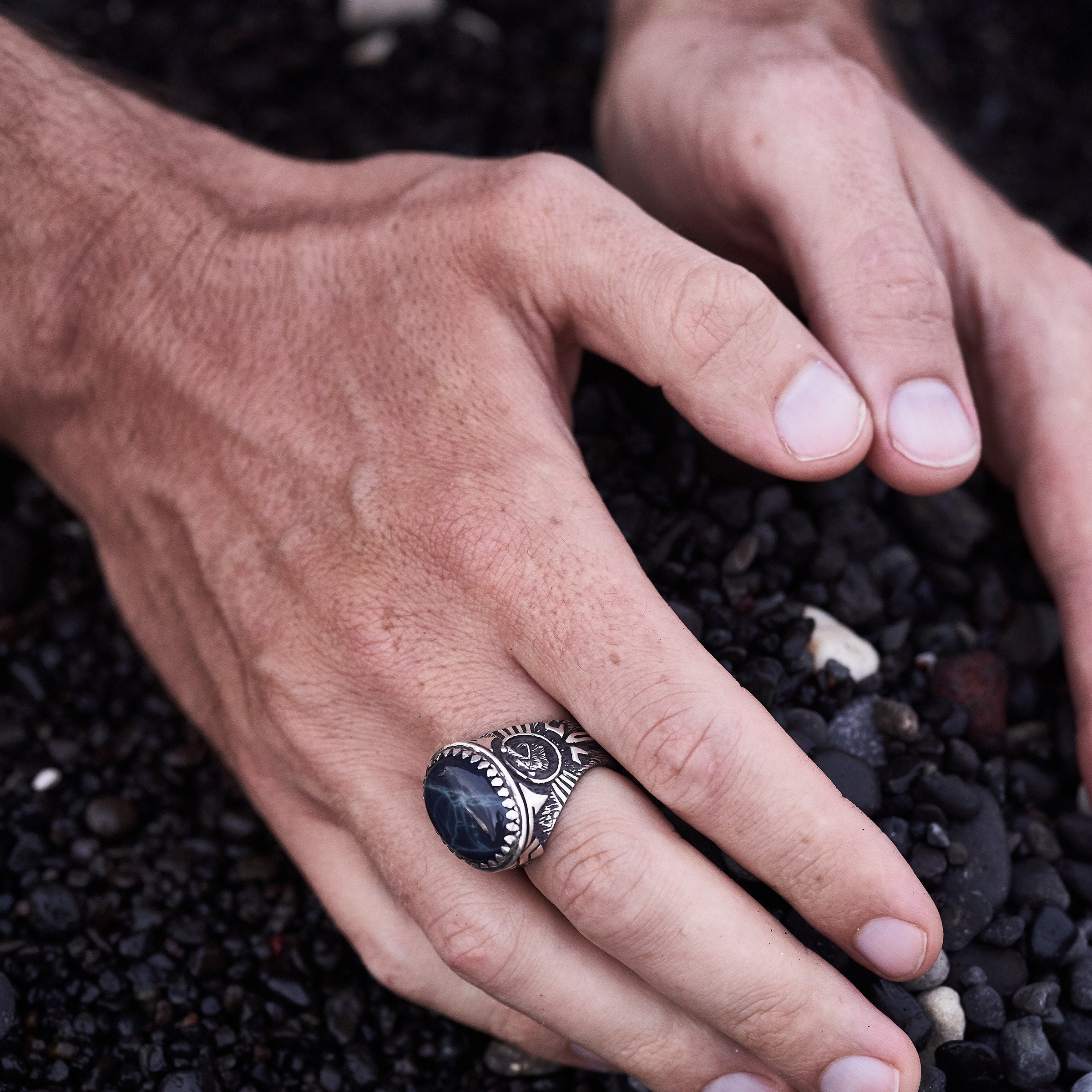 Mens Ring "bear" | Bear Ring | Bear Jewelry | Jasper Ring | Animal Ring ...