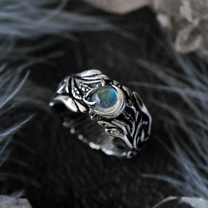 Moonstone Silver Ring for Man LUNA | Wedding Band for Man Silver | Mens ...