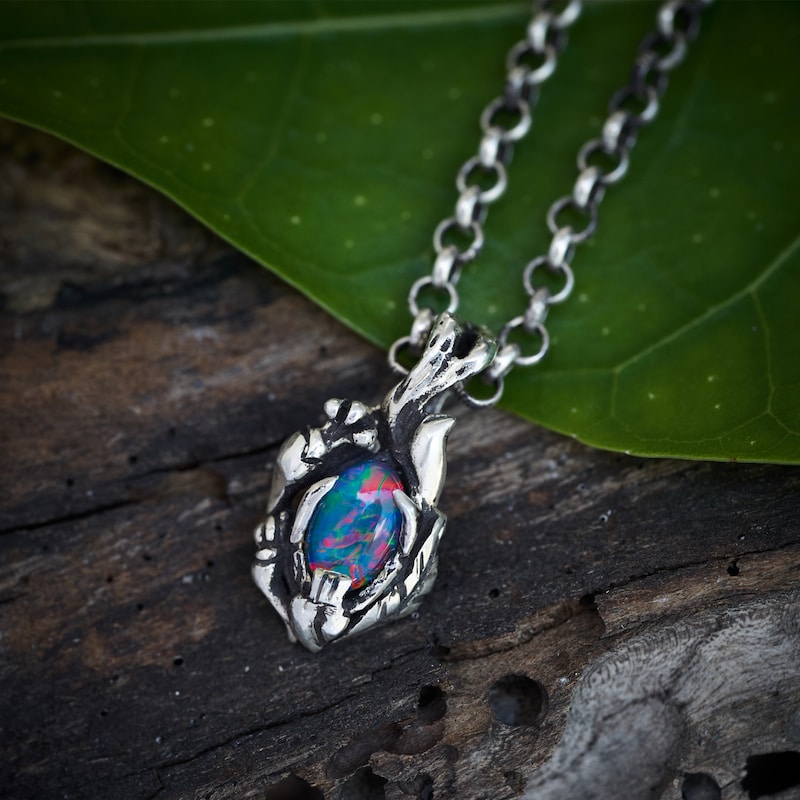 Kette anhänger opal - Etsy.de