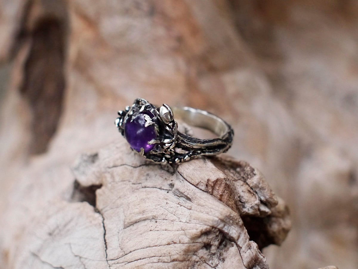Amethyst Ring fay Amethyst Engagement Ring | Etsy