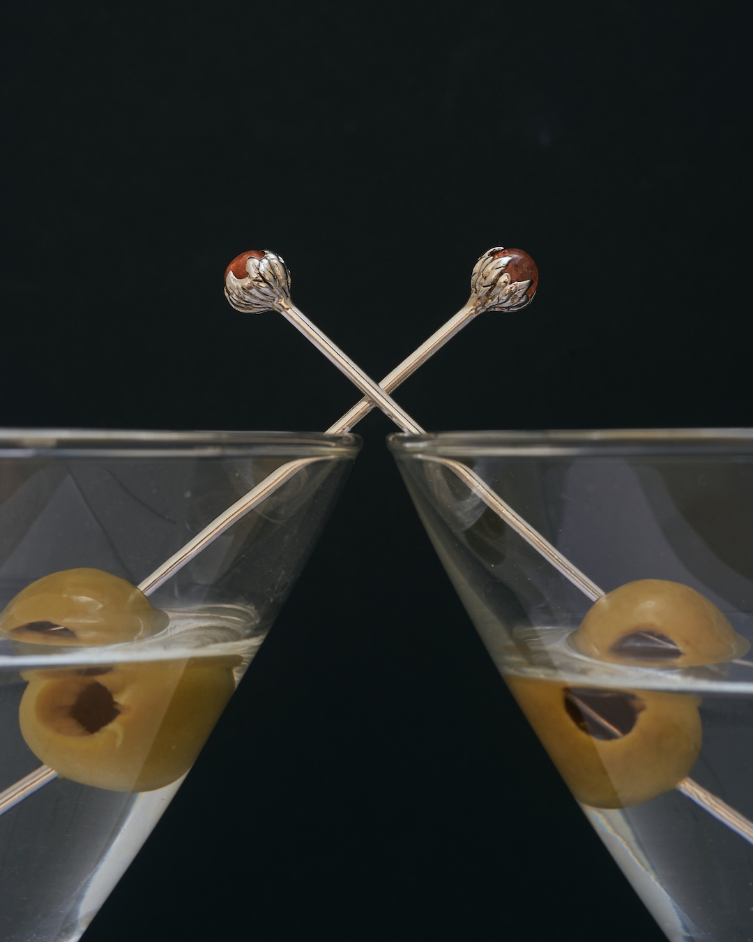 Sterling Silver Martini Cocktail Picks Set of 2 | Gemstone Cocktail ...