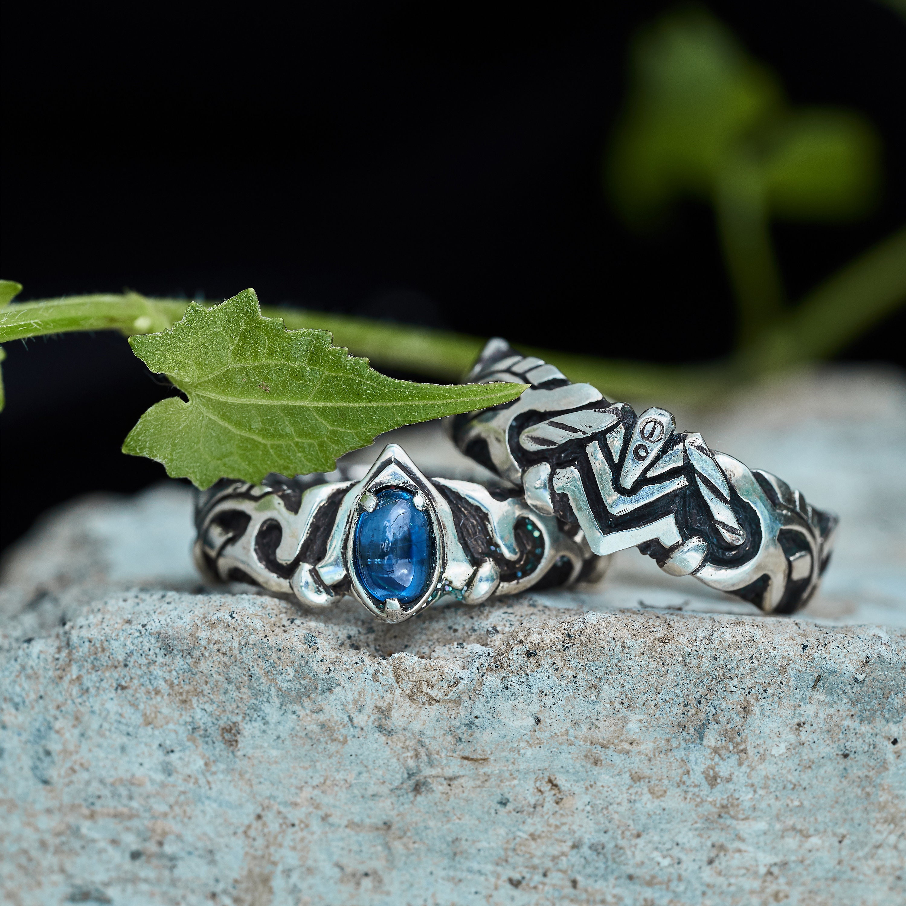 Couple Rings Set alaya Kyanite Ring Engagement | Etsy