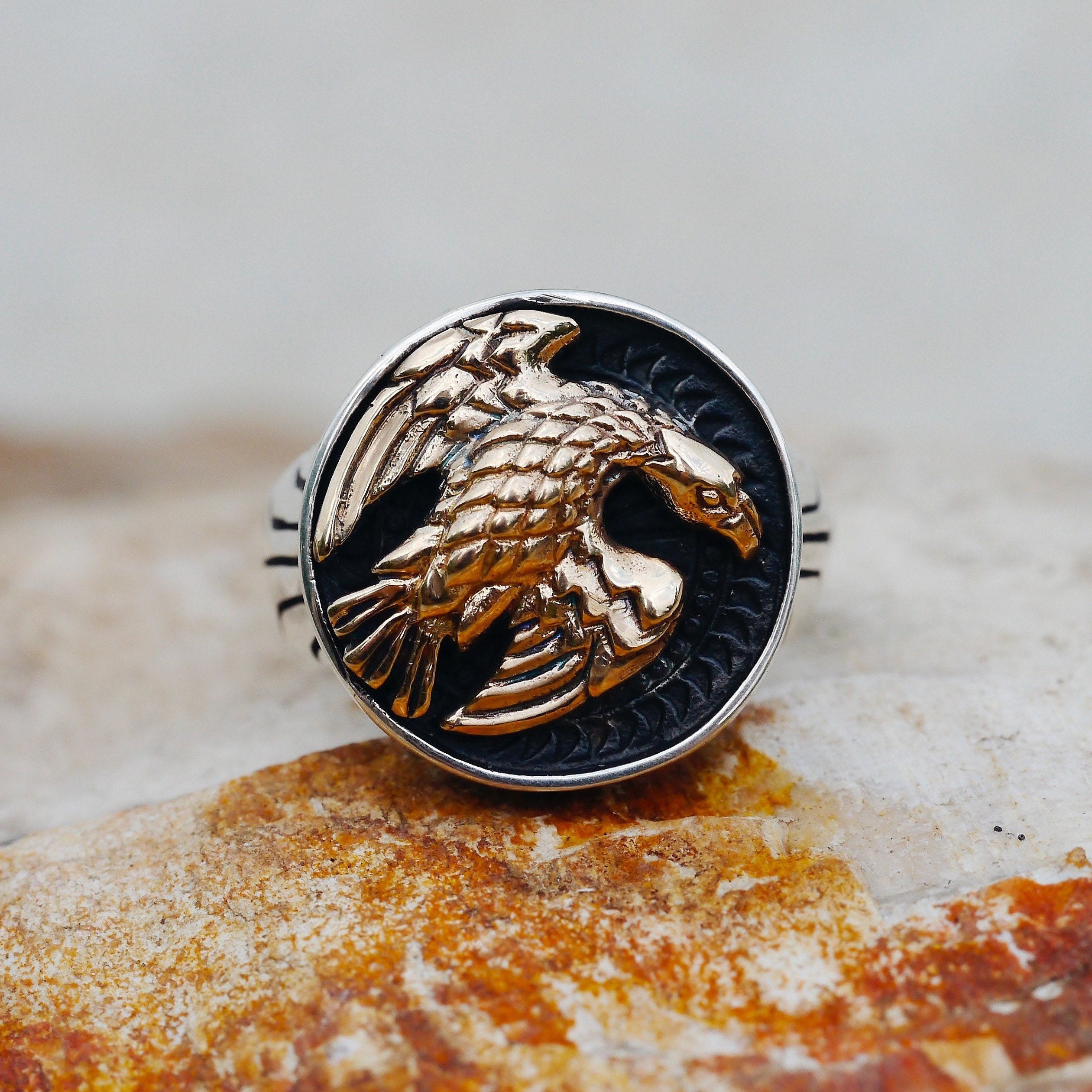 Eagle Ring Prometheus Signet Ring Statement ring Mens | Etsy