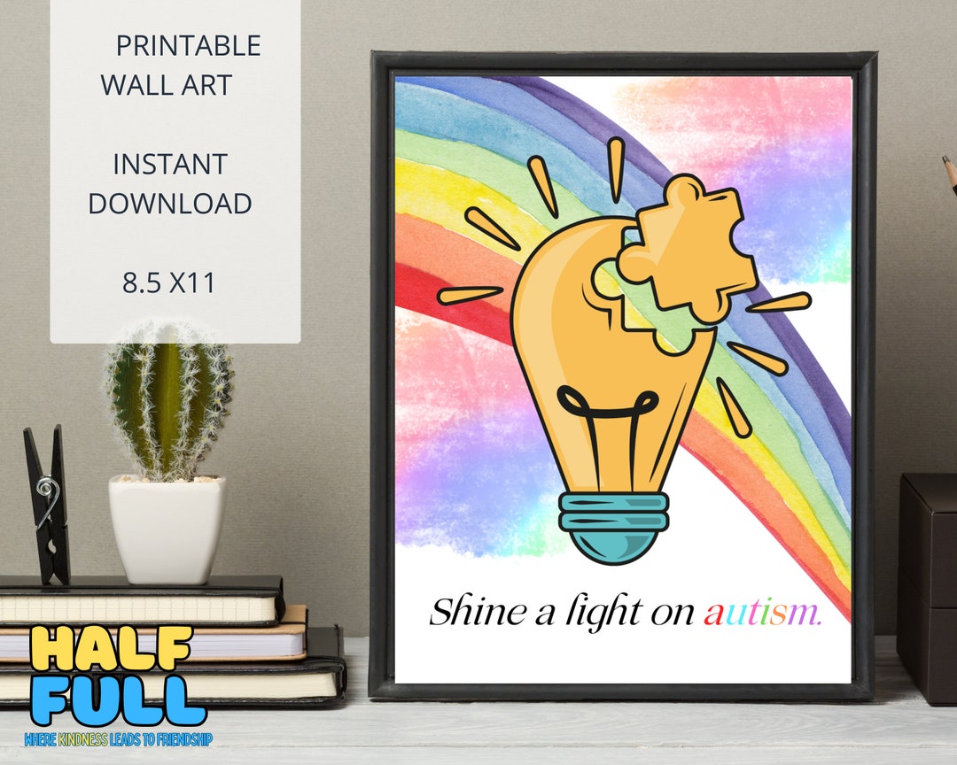 Neurodiversity Vertical Poster, Shine a Light on Autism Inspirational ...
