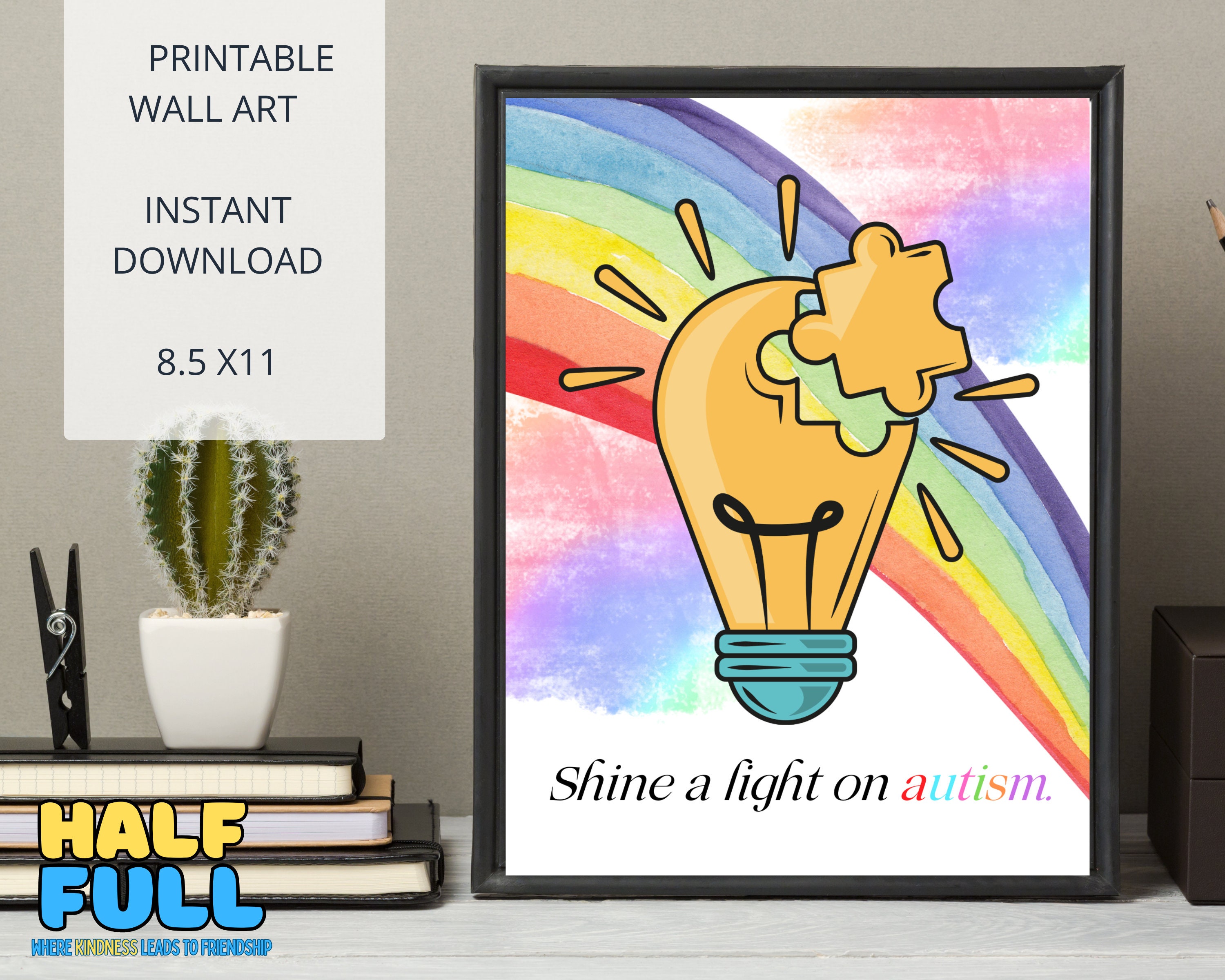 Neurodiversity Vertical Poster, Shine a Light on Autism Inspirational ...