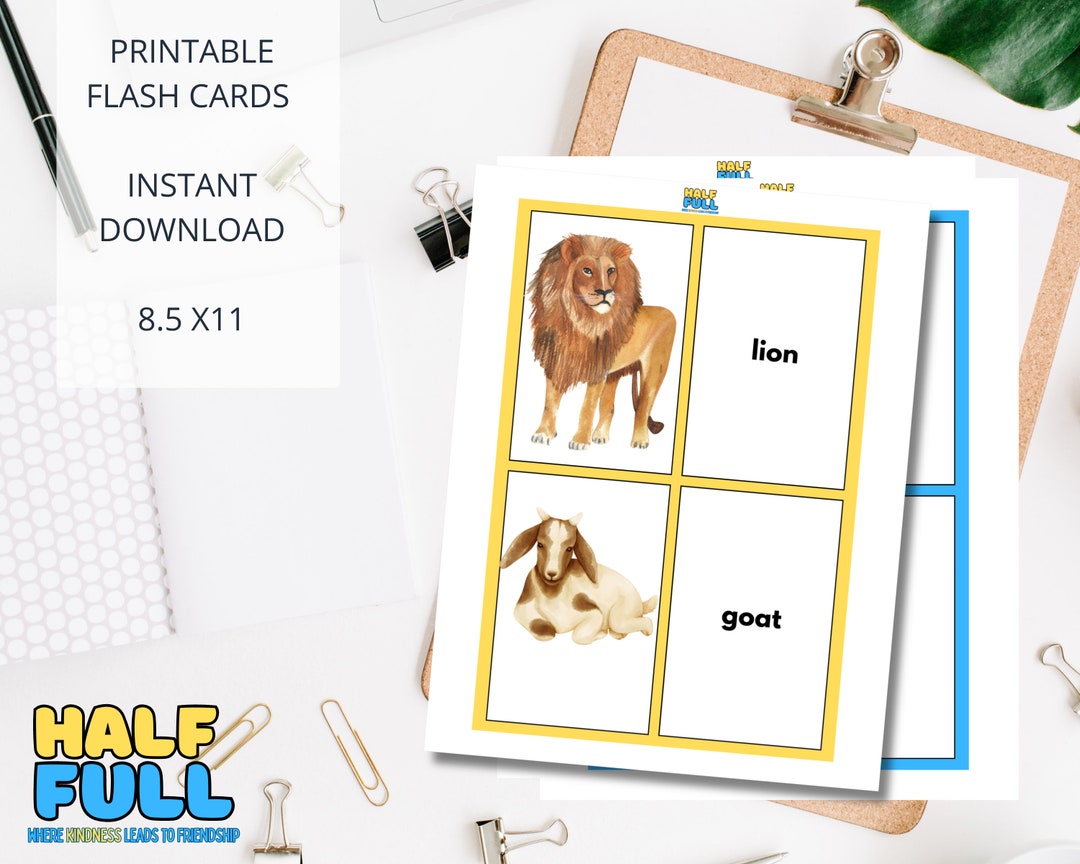 Animals Watercolor Cards | Montessori Flashcards | Pre-school Cards ...