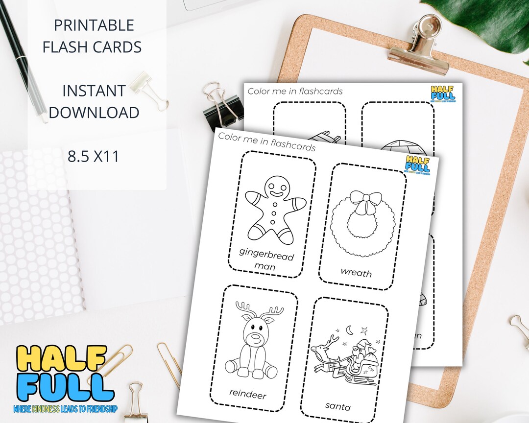 Color Me in Winter Flash Cards | Montessori Flashcards | Pre-school ...