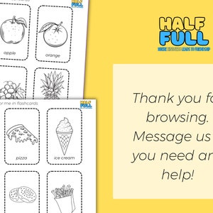 Color Me in Food Flash Cards | Montessori Flashcards | Pre-school Cards ...