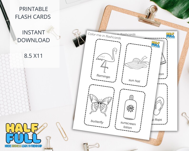 Color Me in Summer Flash Cards | Montessori Flashcards | Pre-school ...