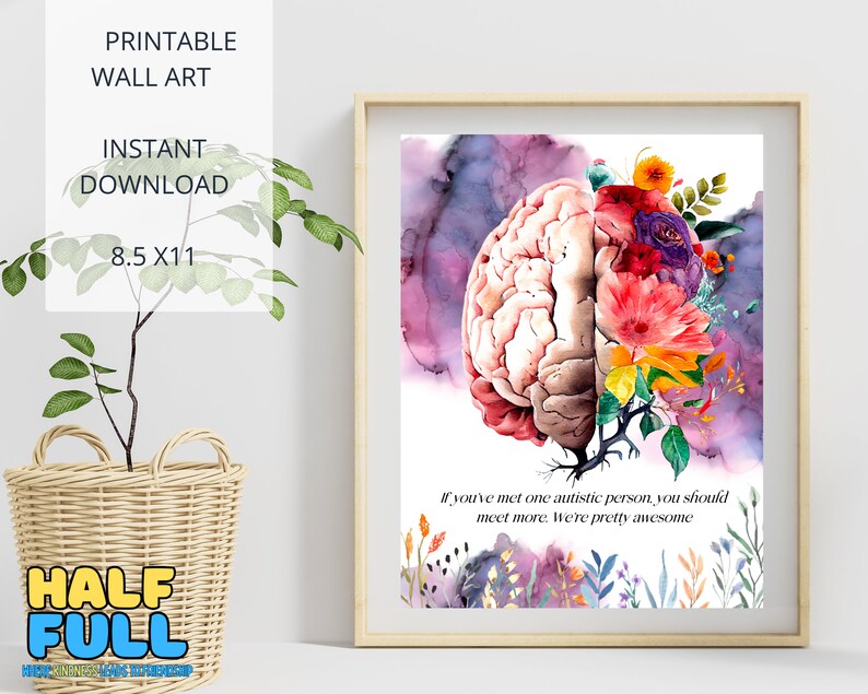 Neurodiversity Vertical Poster, We All Think Differently, Brain Art ...