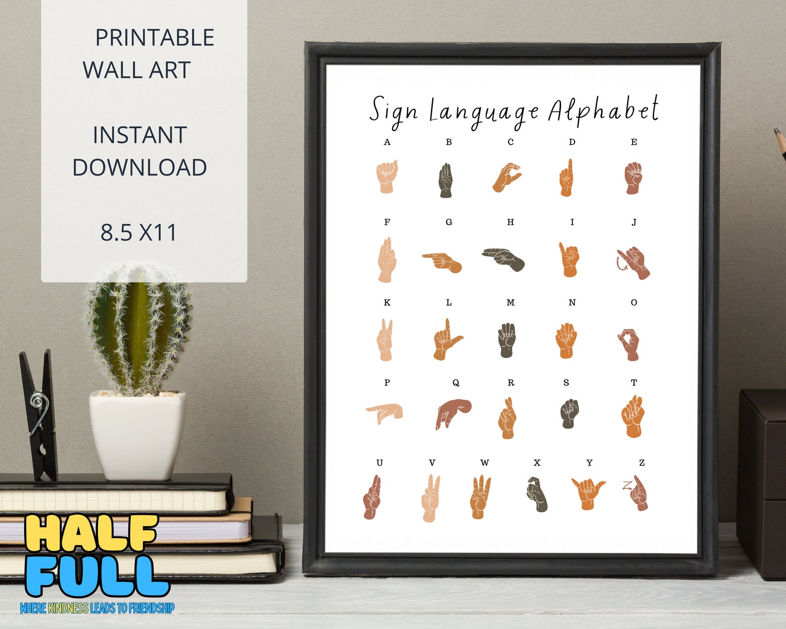 ASL Poster, American Sign Language Alphabet Printable, Sign Language ...