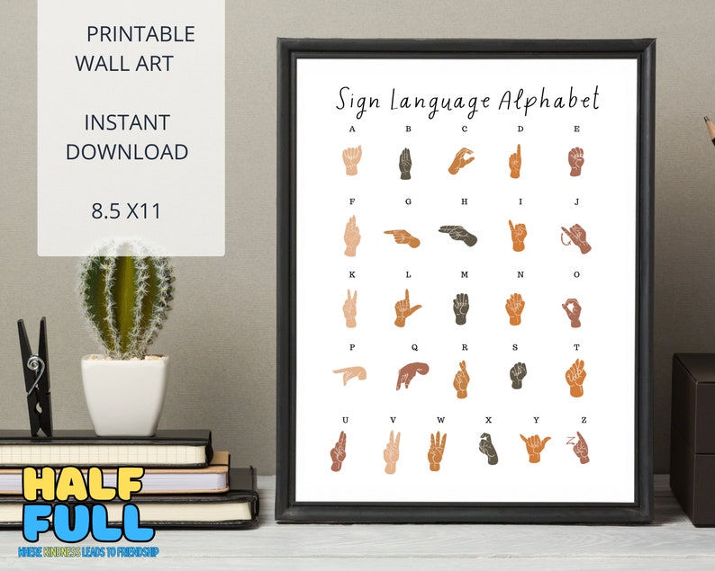ASL Poster, American Sign Language Alphabet Printable, Sign Language ...