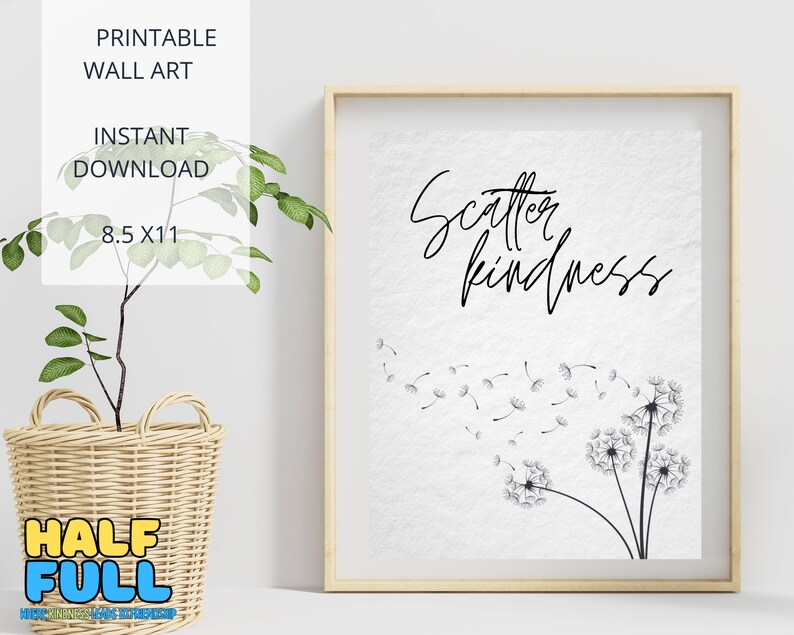 Scatter Kindness Printable Sign | Kindness Gift | Rustic Sign ...