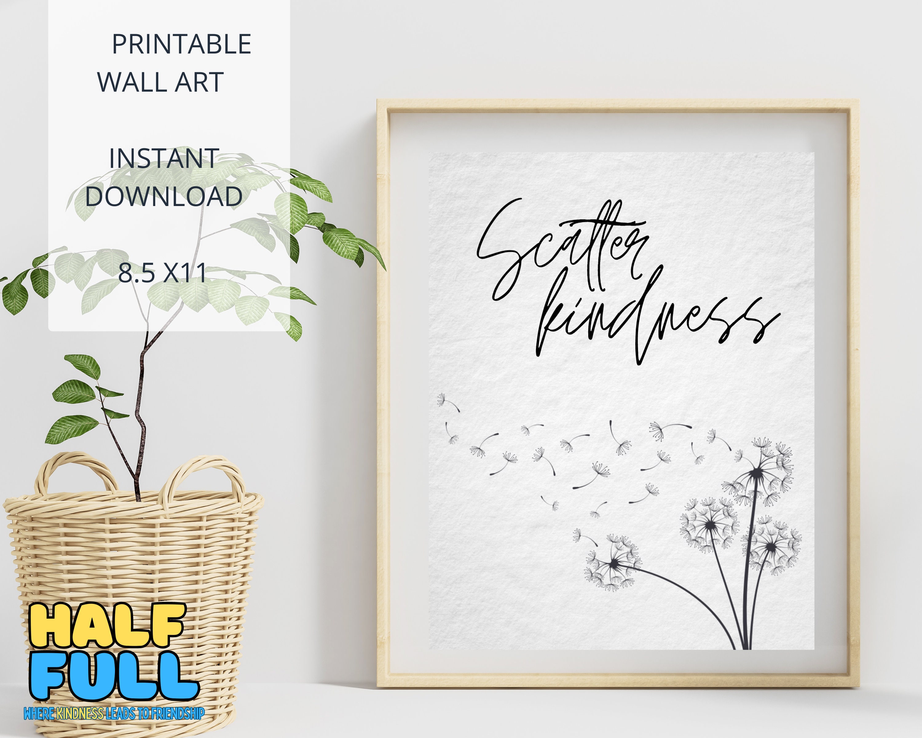 Scatter Kindness Printable Sign | Kindness Gift | Rustic Sign ...