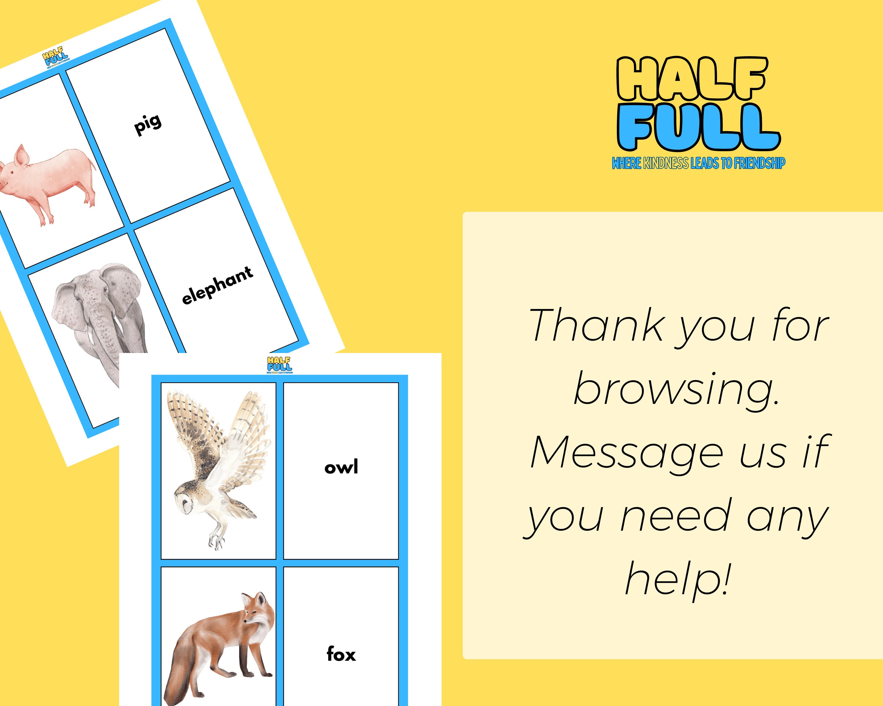 Animals Watercolor Cards | Montessori Flashcards | Pre-school Cards ...