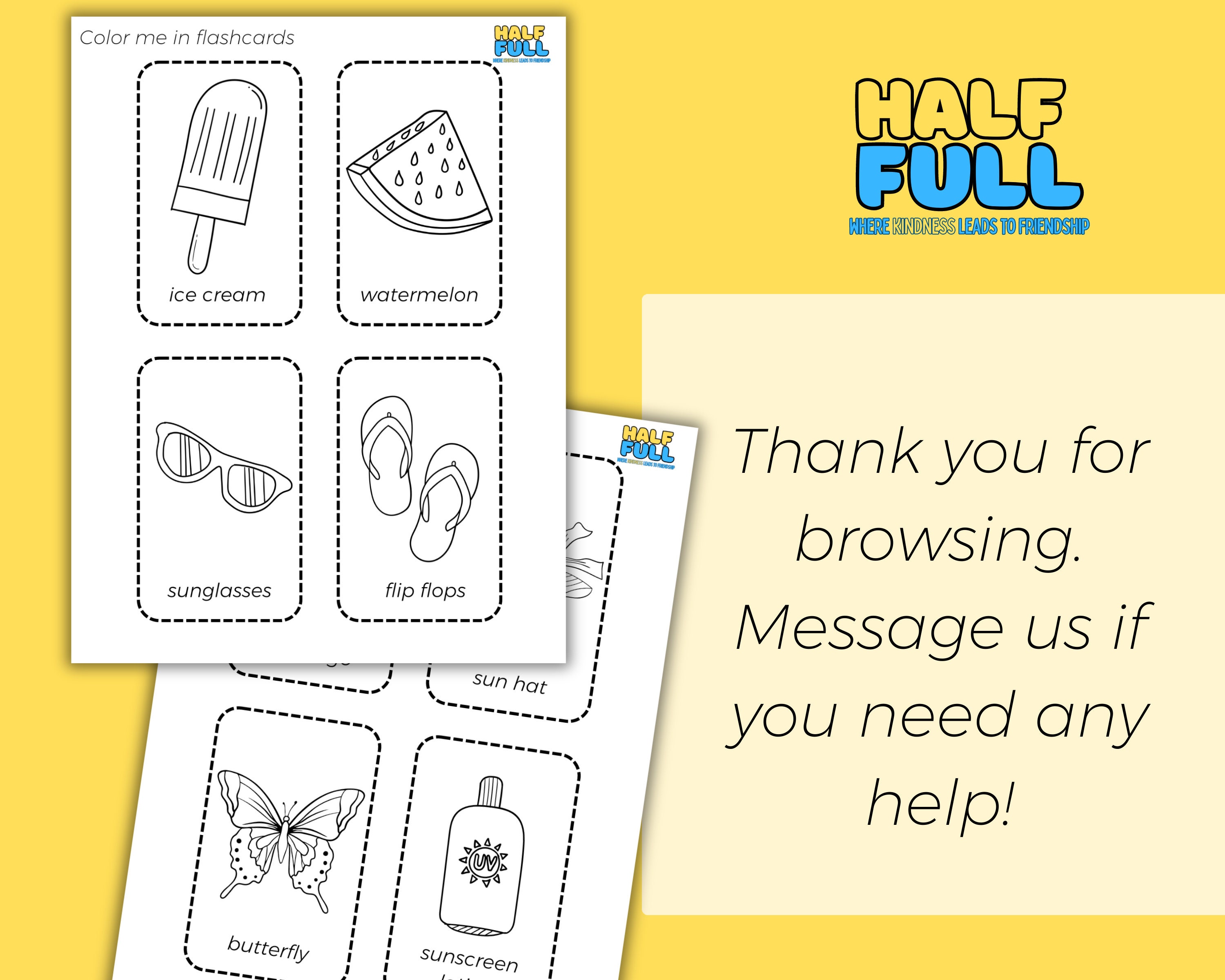 Color Me in Summer Flash Cards | Montessori Flashcards | Pre-school ...