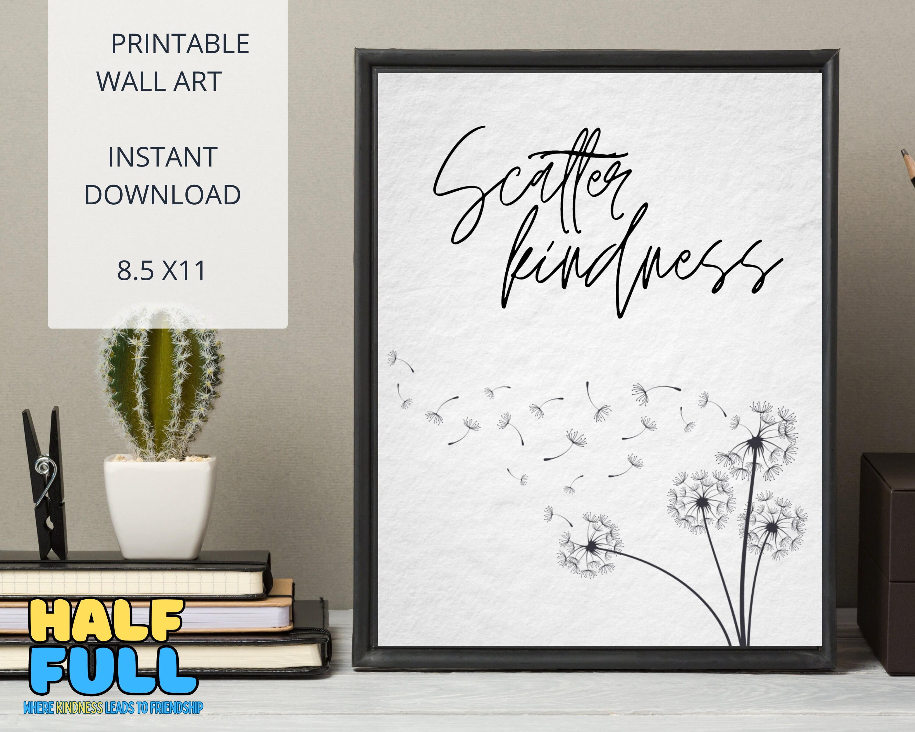 Scatter Kindness Printable Sign | Kindness Gift | Rustic Sign ...