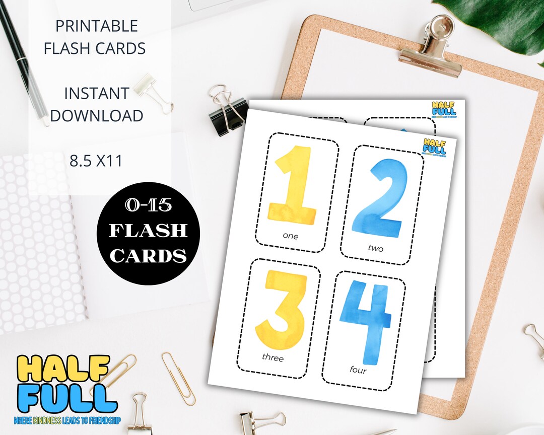 Printable Number Flash Cards | Digital Download, Instant Download ...