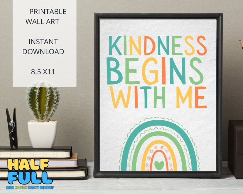 Kindness Begins With Me Printable, Classroom Art, Teacher Printable ...