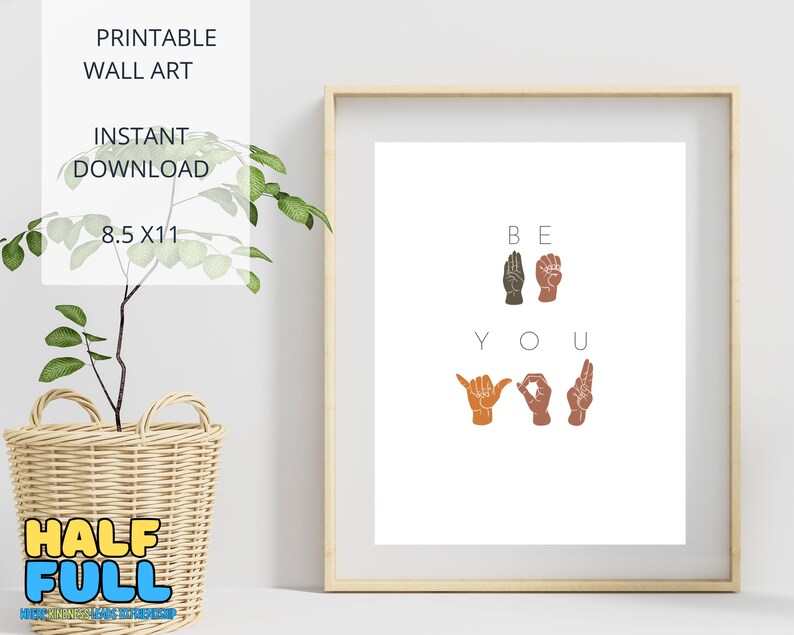 ASL Poster, American Sign Language Alphabet Printable, Sign Language Be ...