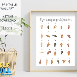 ASL Poster, American Sign Language Alphabet Printable, Sign Language ...