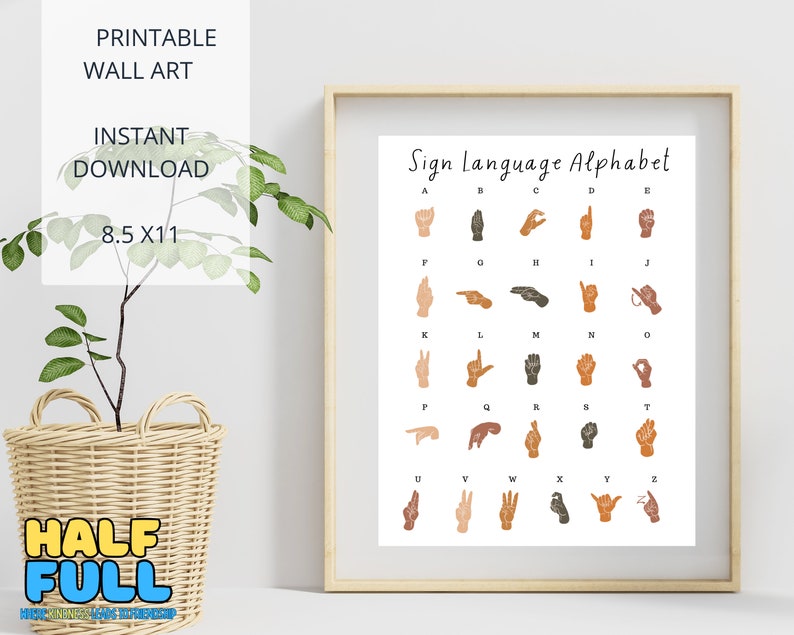 ASL Poster, American Sign Language Alphabet Printable, Sign Language ...