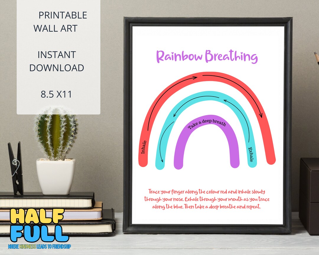 Rainbow Breathing Poster, Calming Corner Art (digital File) - Etsy