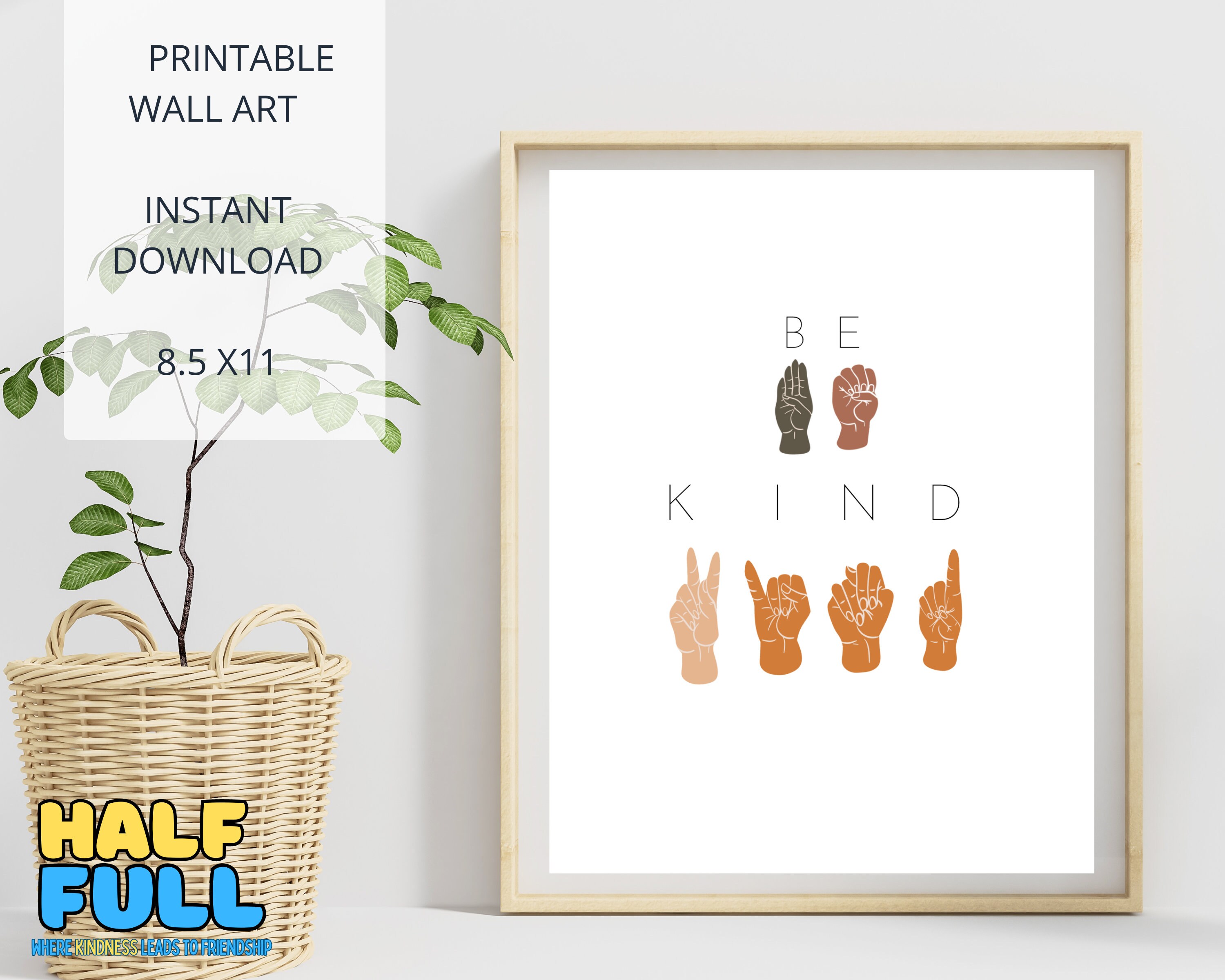 ASL Poster, American Sign Language Alphabet Printable, Sign Language Be ...