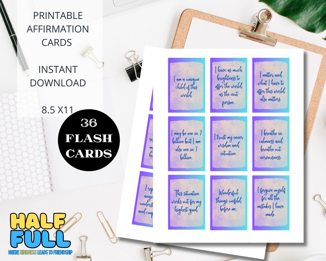 Positive Affirmation Cards, Printable Affirmations, Editable ...
