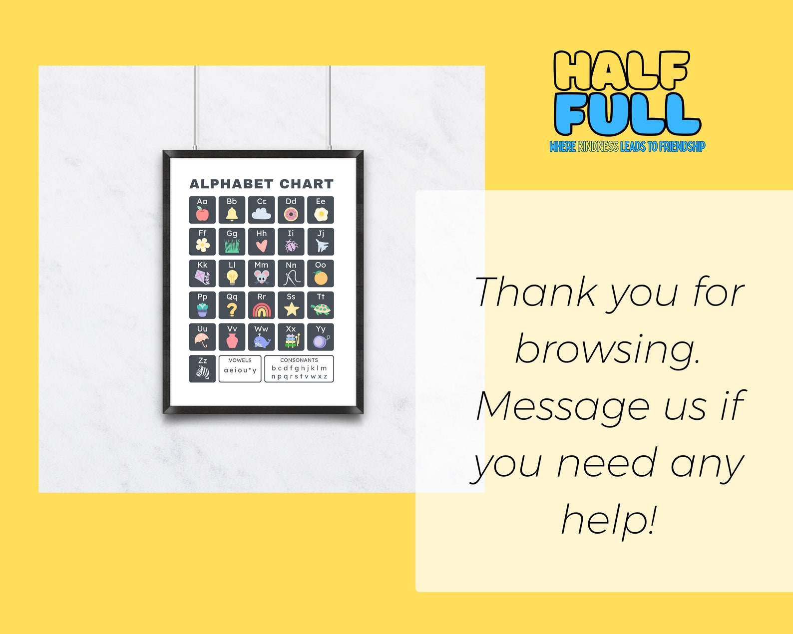 Alphabet Chart Poster Printable, Kindergarten School ALPHABET Art Print ...