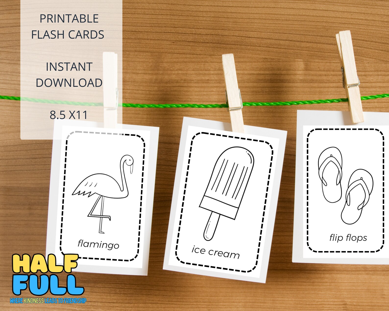 Color Me in Summer Flash Cards | Montessori Flashcards | Pre-school ...