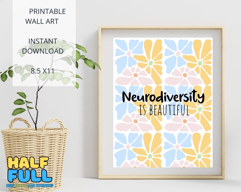Neurodiversity is Beautiful, Positive Affirmation, Kids Wall Art ...