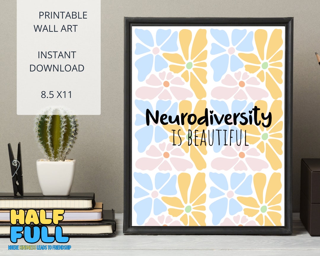 Neurodiversity is Beautiful, Positive Affirmation, Kids Wall Art ...