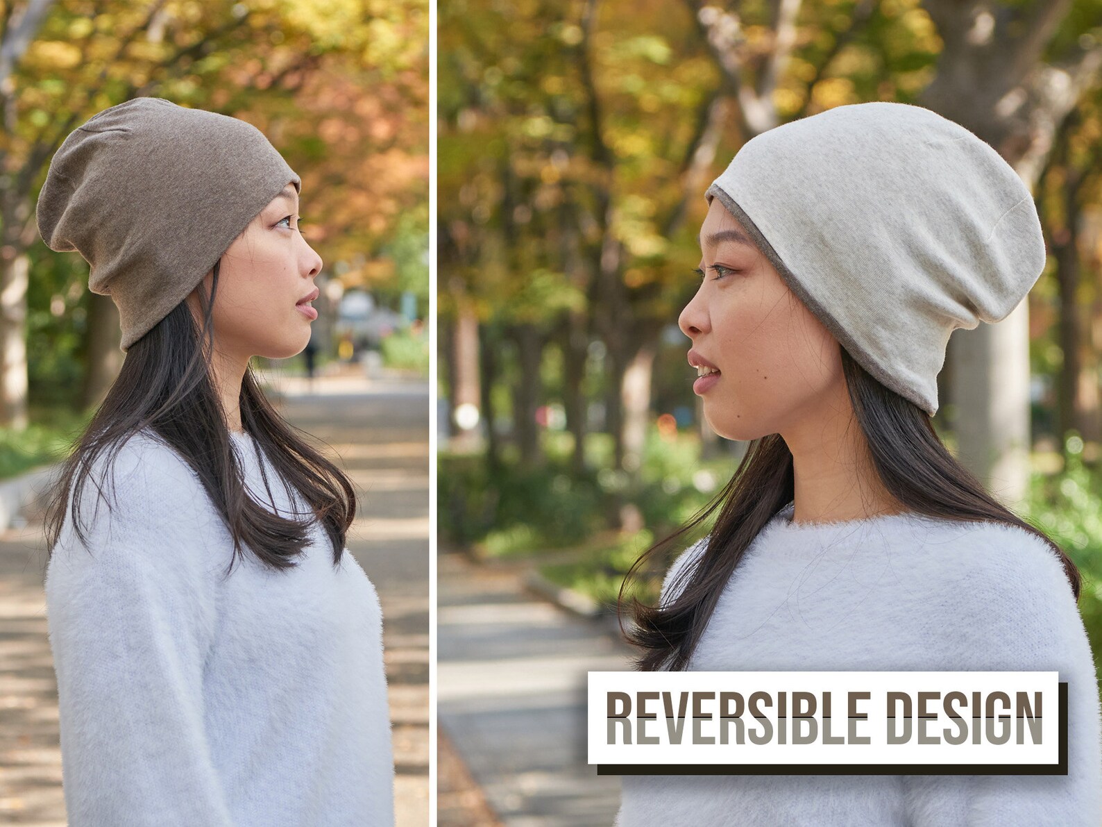 100% Organic Cotton Beanie Hat Made in Japan Reversible | Etsy