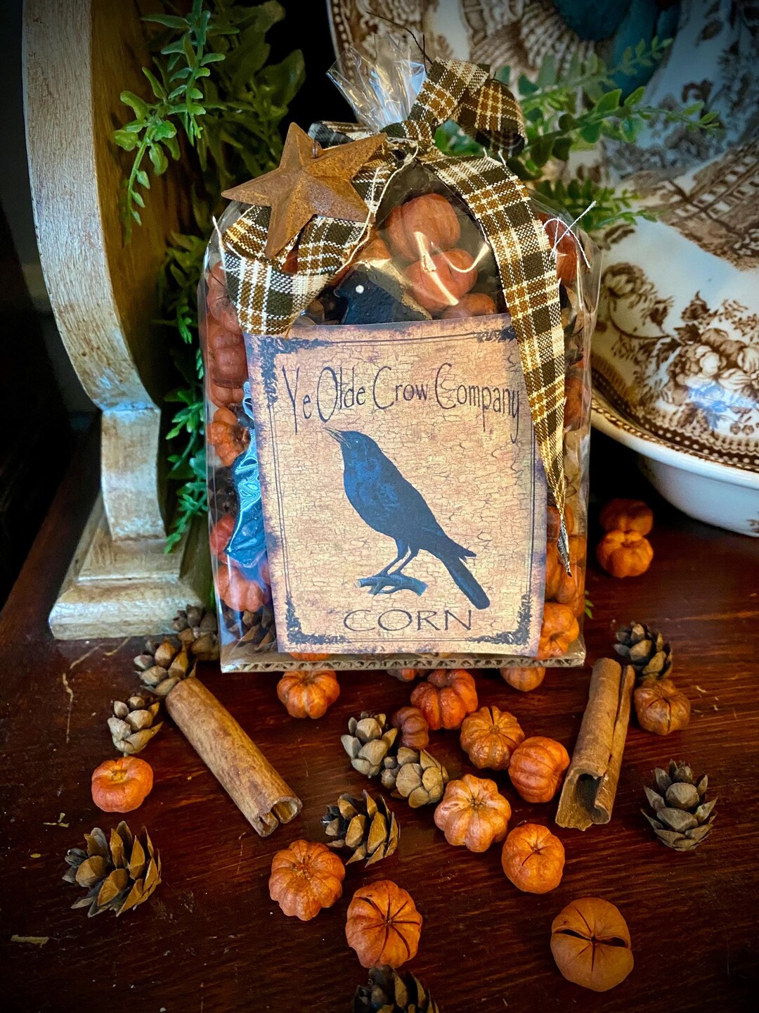 Primitive Potpourri With Salt Dough Crow Ornies, 3 Oz ~primitive ...
