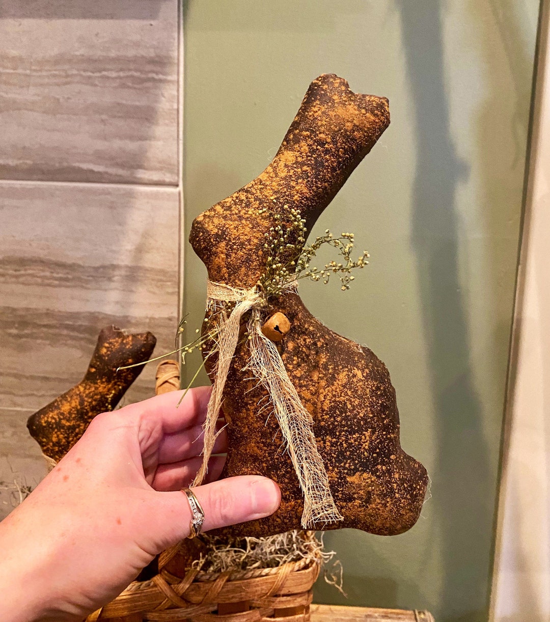 9 Primitive Chocolate Bunny, Easter Decoration, Primitive Decor - Etsy