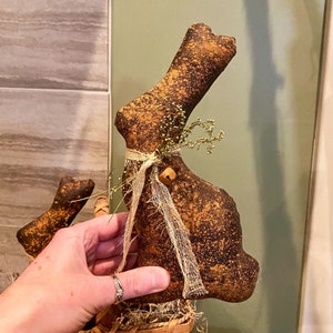 9 Primitive Chocolate Bunny, Easter Decoration, Primitive Decor - Etsy