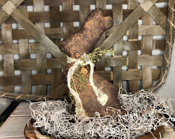 9 Primitive Chocolate Bunny Easter Decoration Grungy - Etsy