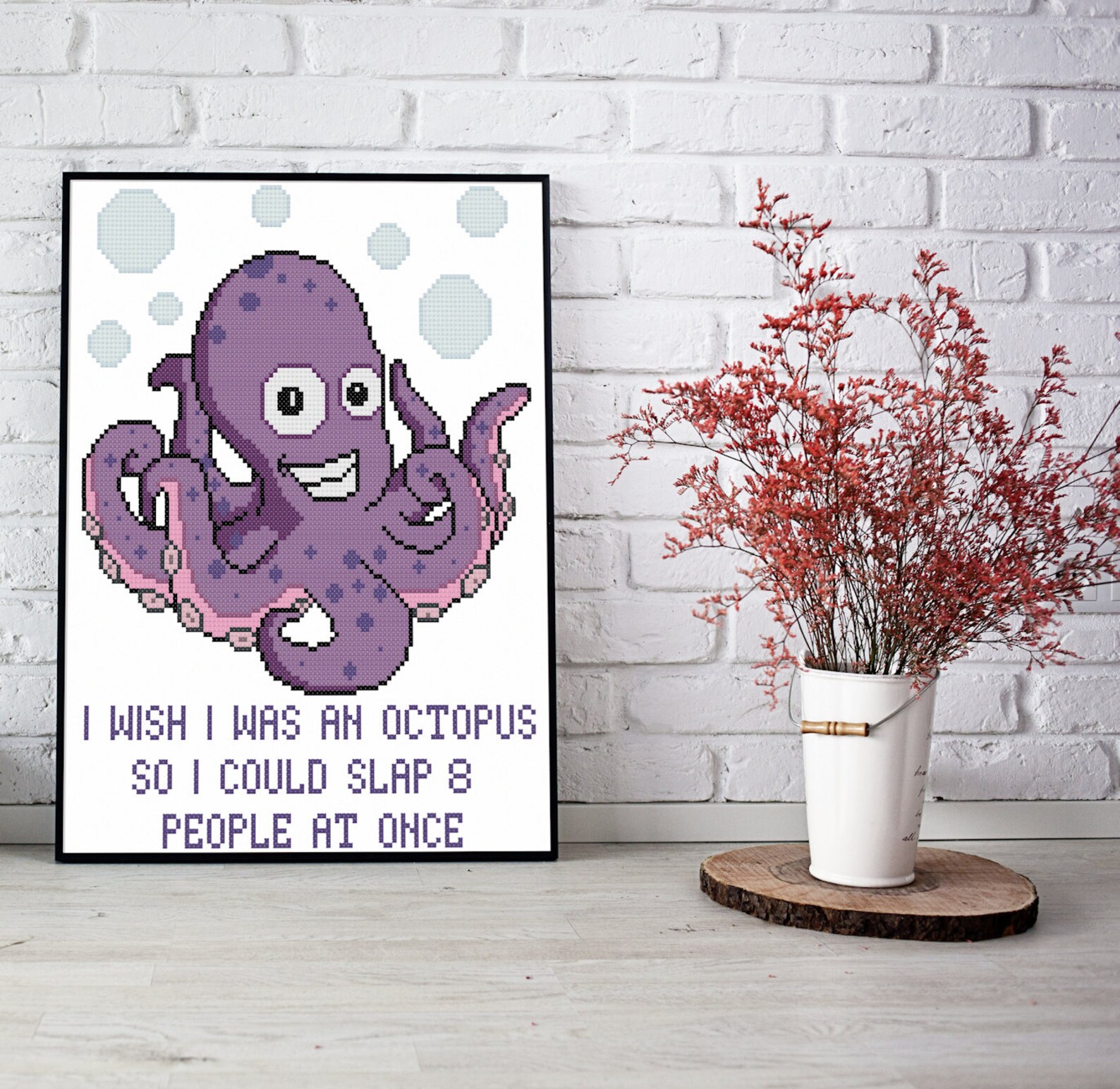 Octopus Slap Funny Subversive Humorous Cross Stitch Pattern - Etsy