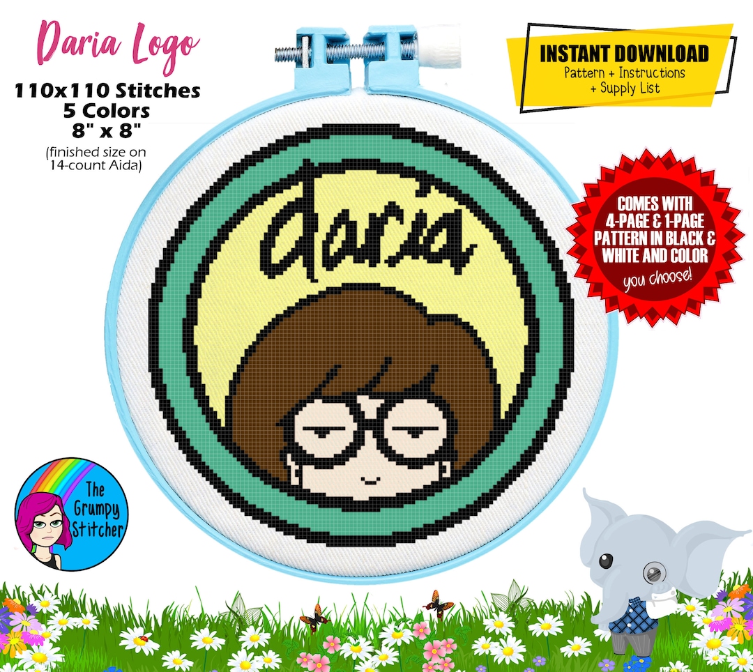 Daria Logo Cross Stitch Pattern - Etsy
