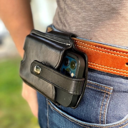 Leather Phone Holster Open Top Phone Case With Belt Loops - Etsy