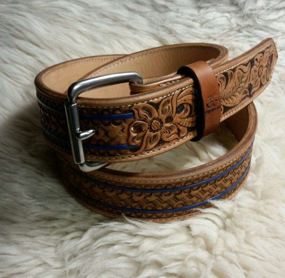Custom Leather Belt Western Design Hand Tooled Belt - Etsy