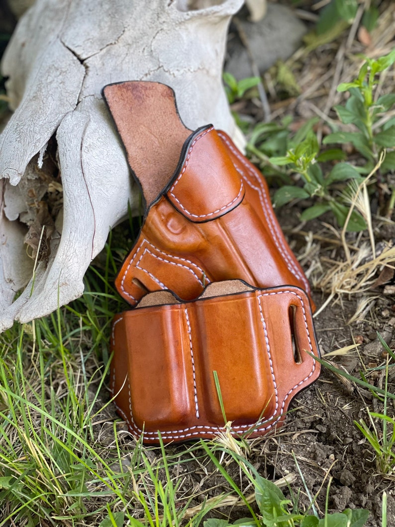 Custom Leather Holster & Mag Pouch Combo Leather Holster - Etsy