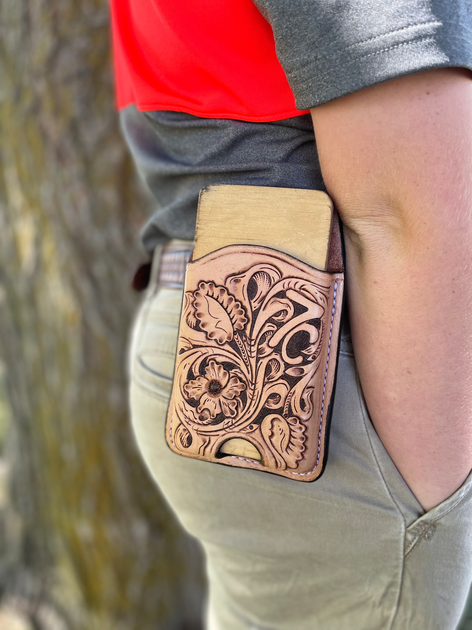 Leather Hand Tooled Cell Phone Case Western Floral - Etsy