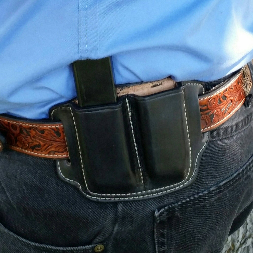 Double Mag Pouch for a Double Stack Magazine Leather Mag Pouch Hand ...
